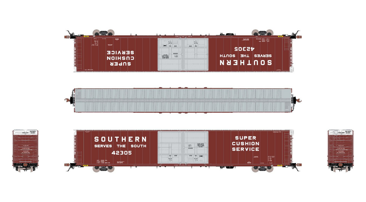 ScaleTrains Rivet 39052 HO Scale Thrall 86' Double Door Boxcar Souther ...