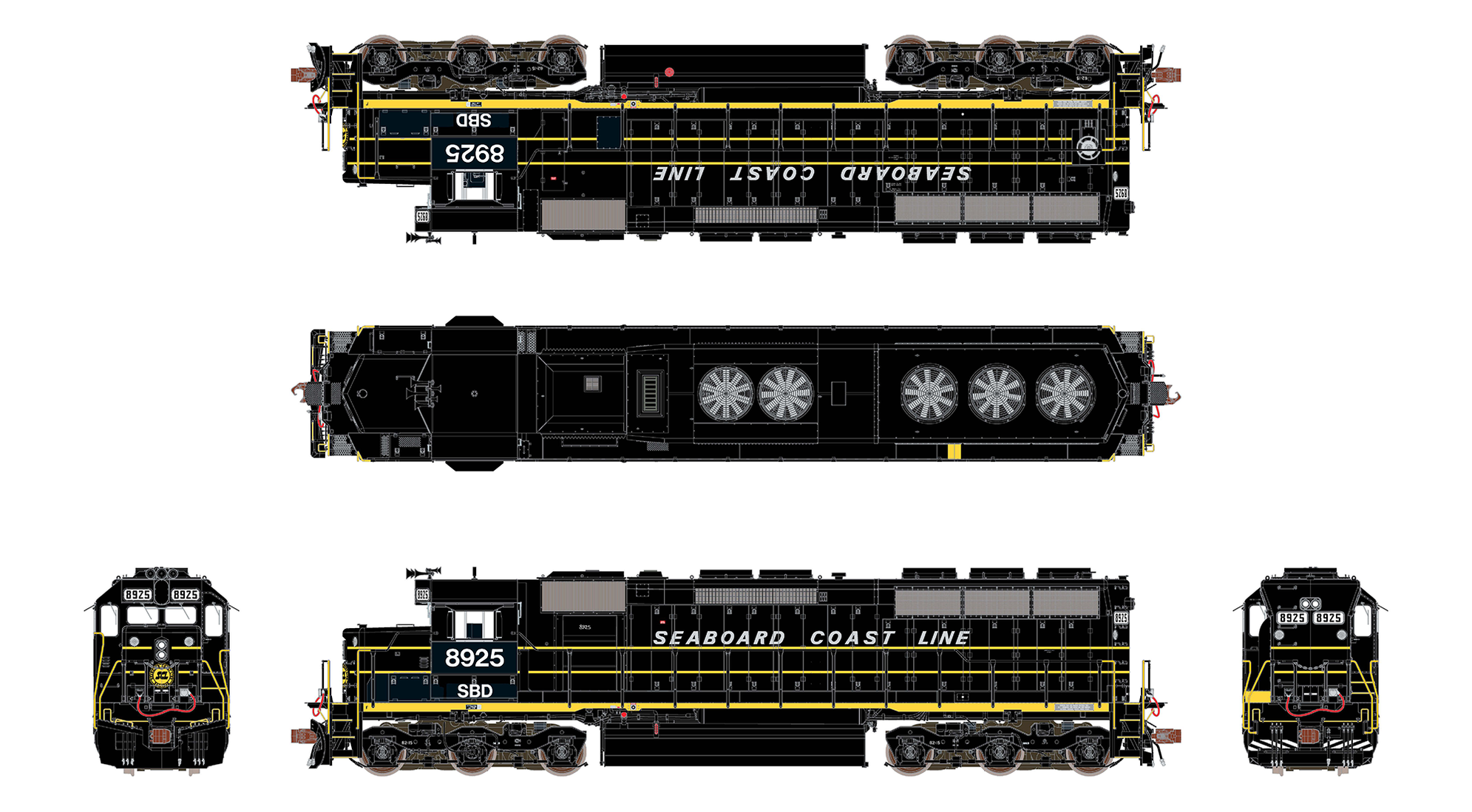 ScaleTrains Rivet 39769 HO Scale EMD SD45 Phase IIc Seaboard System"ex — White Rose Hobbies