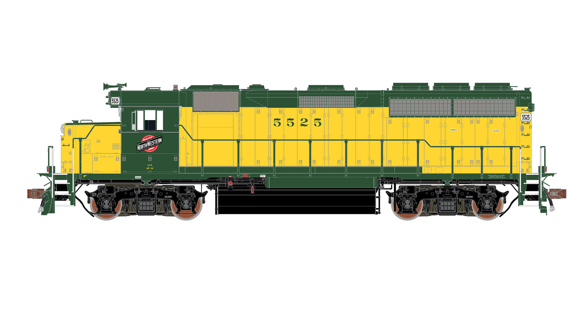 ScaleTrains Rivet 40173 HO Scale EMD GP40 Phase Ia OY/Employee C&NW 55 — White Rose Hobbies