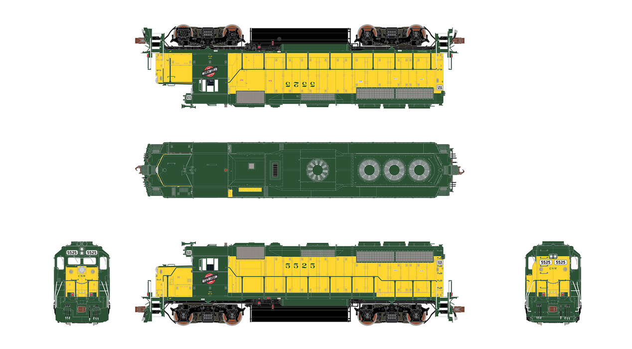 ScaleTrains Rivet 40173 HO Scale EMD GP40 Phase Ia OY/Employee C&NW 55 ...
