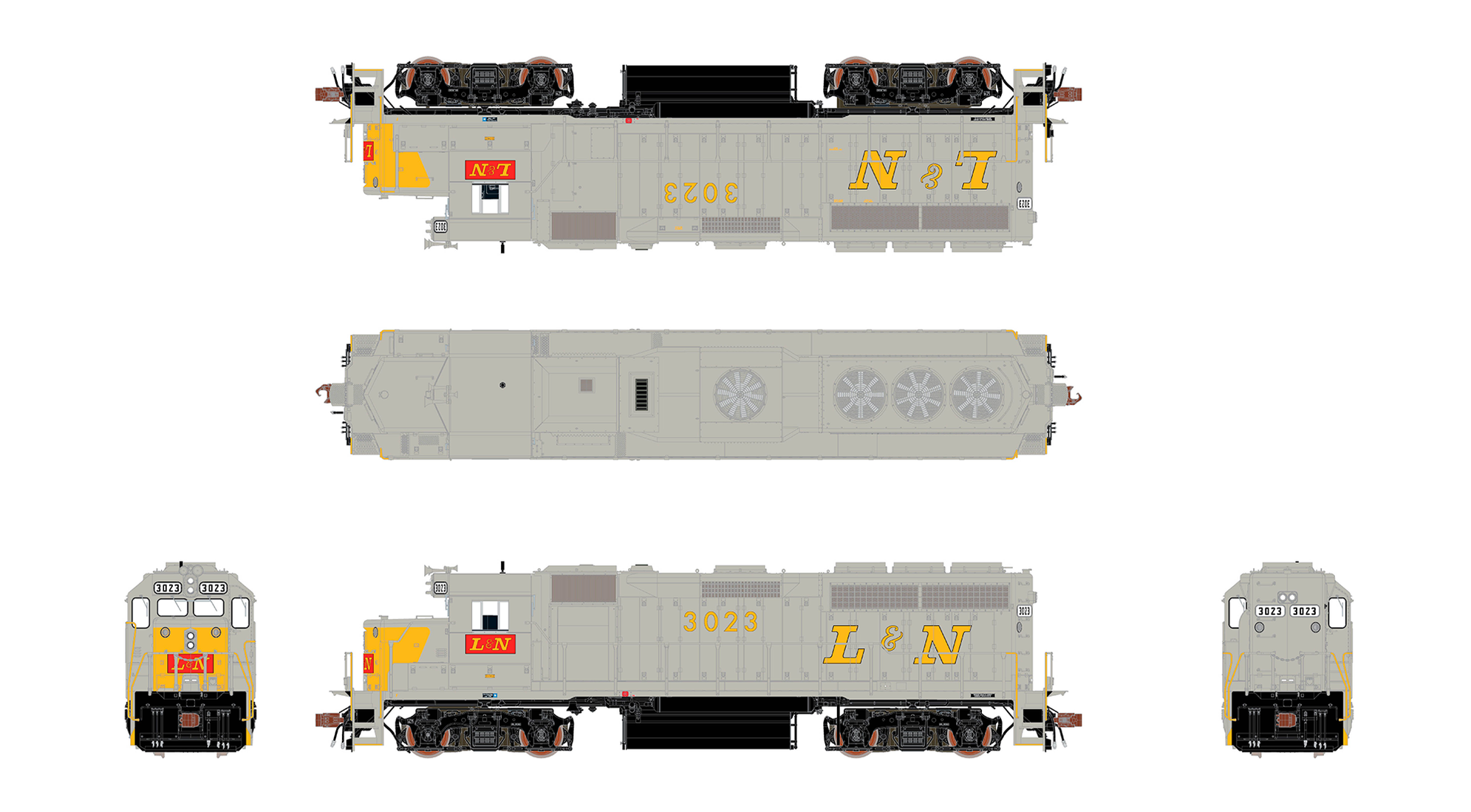 ScaleTrains Rivet 40196 HO Scale EMD GP40 Phase Ia2 L&N 3023 — White Rose Hobbies