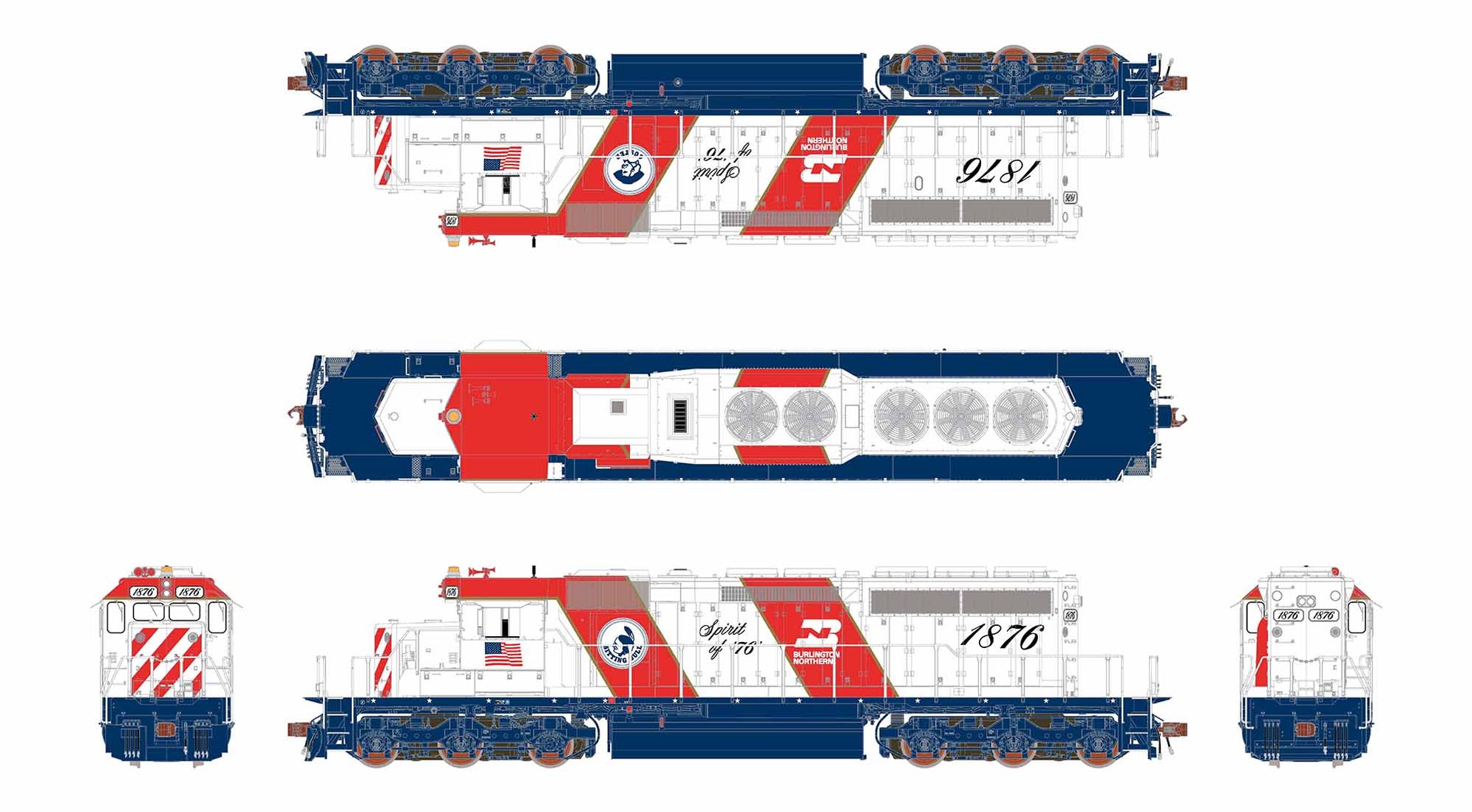 ScaleTrains Rivet 40756 HO Scale EMD SD40-2 Burlington Northern BN 187 — White Rose Hobbies