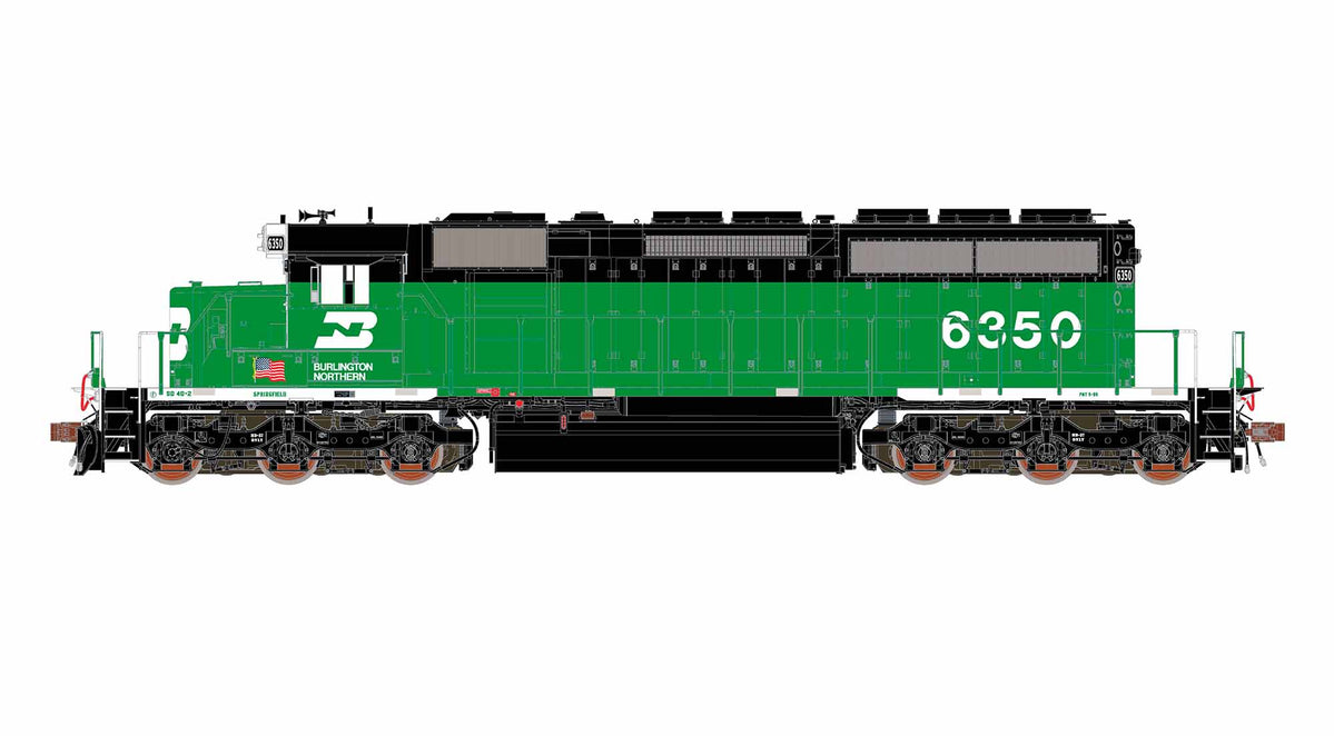 ScaleTrains Rivet 40757 HO Scale EMD SD40-2 Burlington Northern BN 635 ...