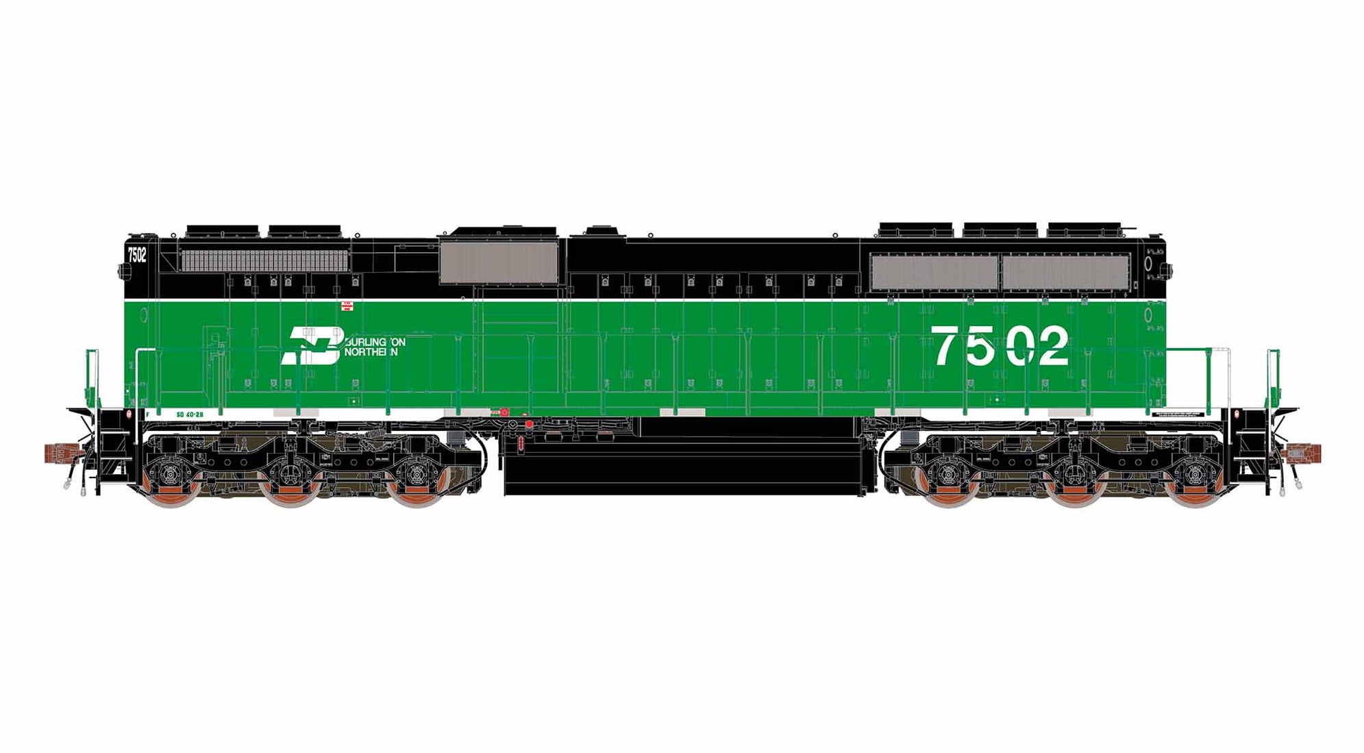 ScaleTrains Rivet 40763 HO Scale EMD SD40-2B Burlington Northern BN 75 — White Rose Hobbies