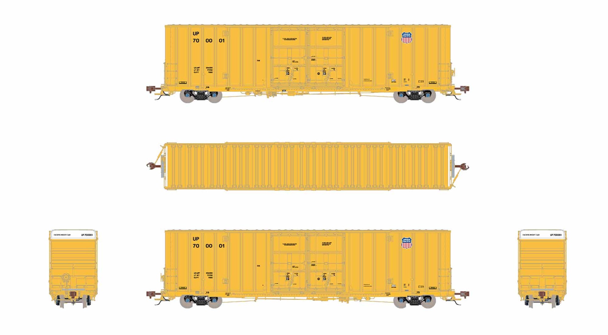 ScaleTrains Rivet 41022 HO Scale Trinity 60' 7500 12' Plug-Door High-C ...
