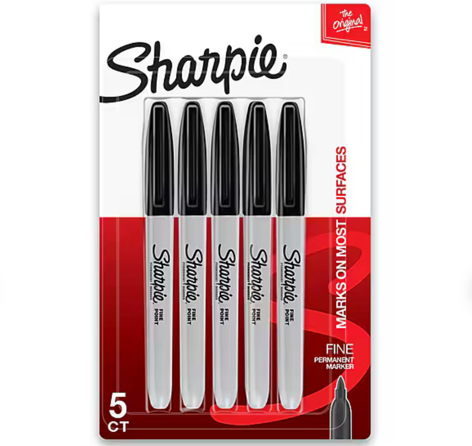 Sharpie Fine Black Sharpie Markers (5 Pack) — White Rose Hobbies