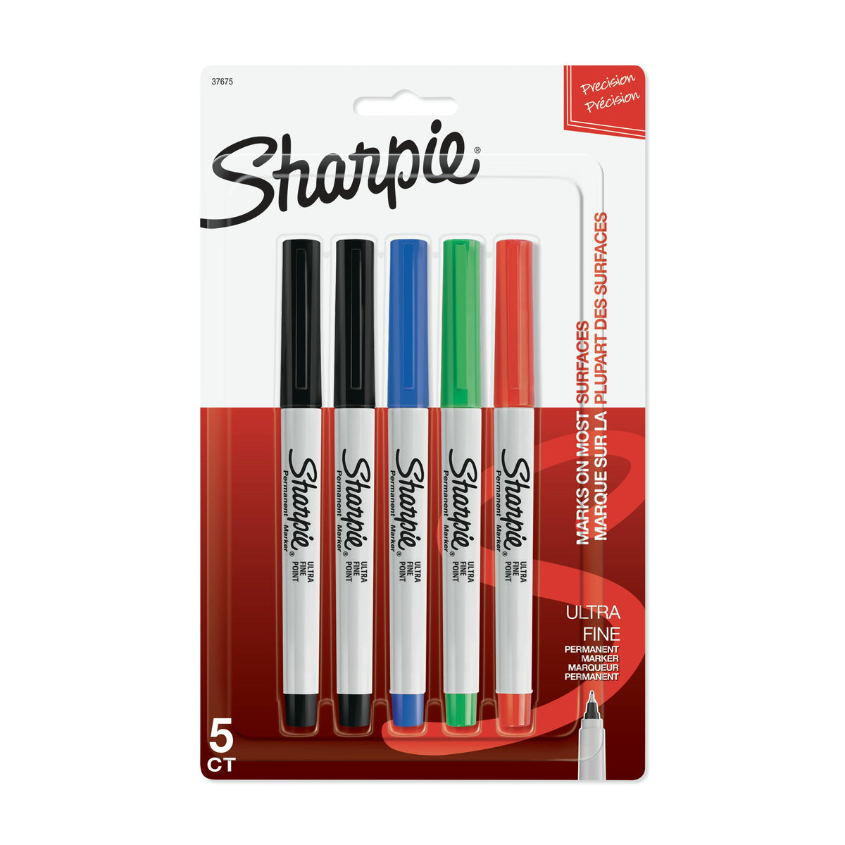 Sharpie Ultra Fine Black/Red/Blue/Green Sharpie Makers (5 Pack) — White ...