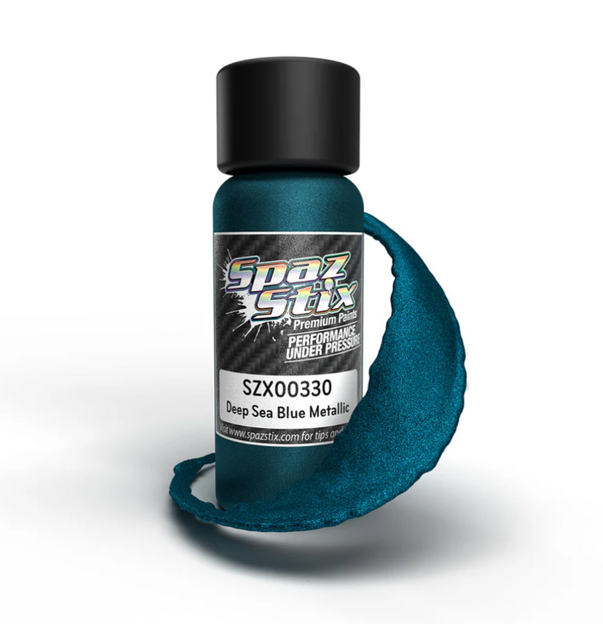 Spaz Stix 00330 Deep Sea Blue Metallic Airbrush Ready Paint, 2oz Bottl ...