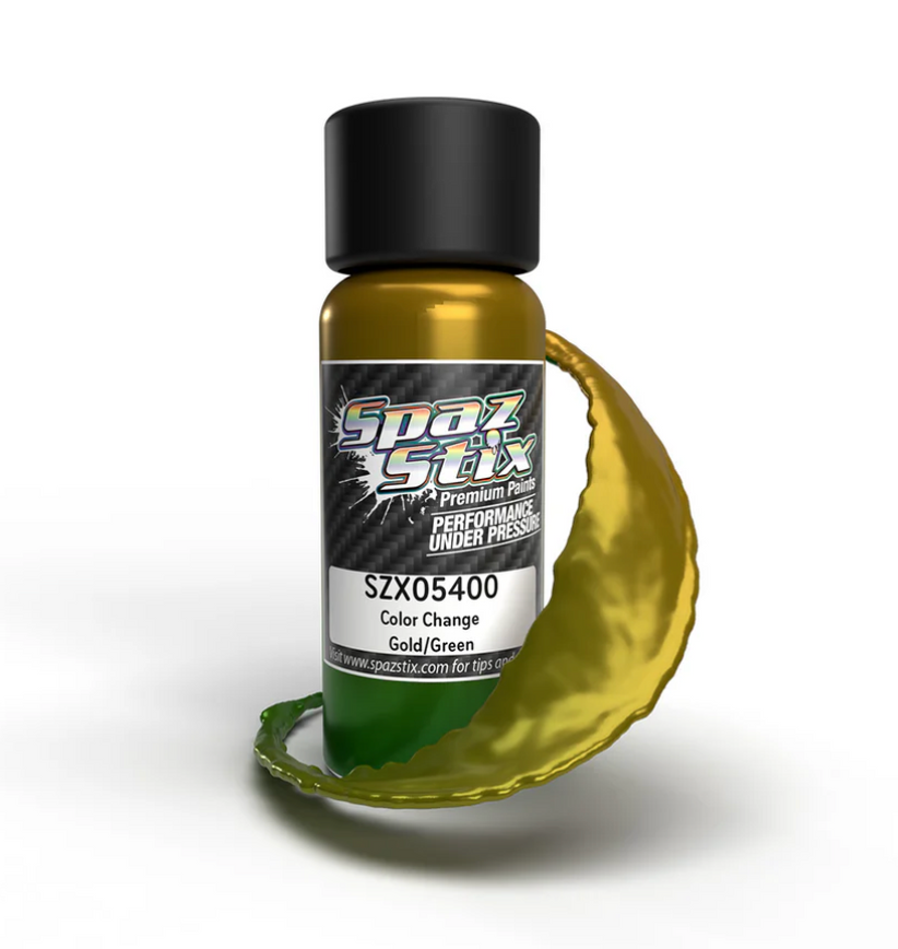 Spaz Stix 05400 Gold/Green Color Changing Airbrush Ready Paint, 2oz Bo ...