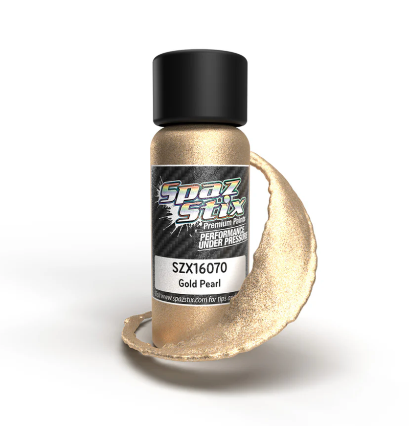 Spaz Stix 16070 Gold Pearl Airbrush Ready Paint, 2oz Bottle — White ...