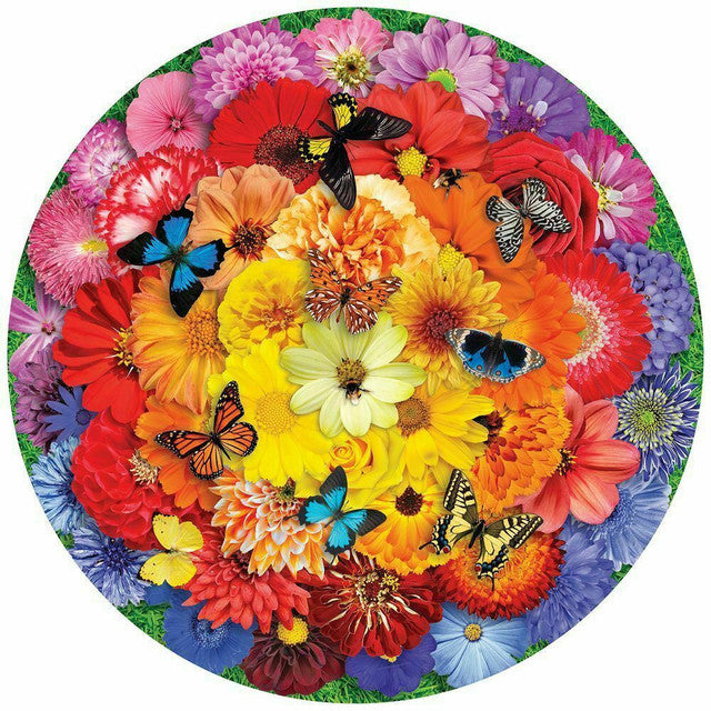 Springbok 33-03007 Colorful Bloom 500 Piece Round Puzzle — White Rose ...