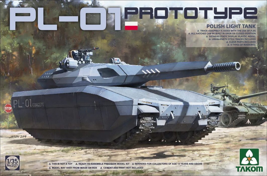 Takom 2127 1/35 Polish PL-01 Prototype Light Tank Model Kit — White ...