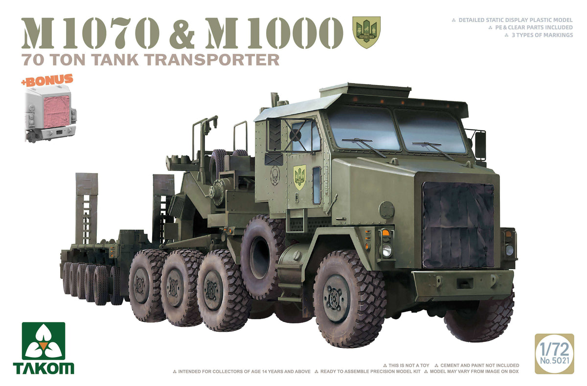 Takom 5021 1/72 M1070/M1000 70t Tank Transporter Model Kit — White Rose ...