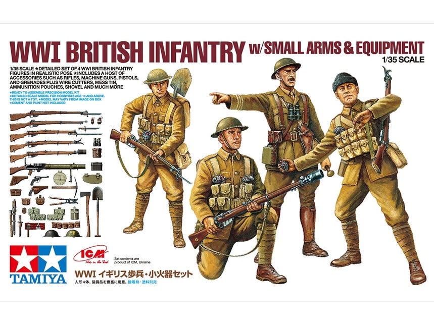 Tamiya 32409 1/35 WWI British Infantry Figures Model Kit — White Rose ...