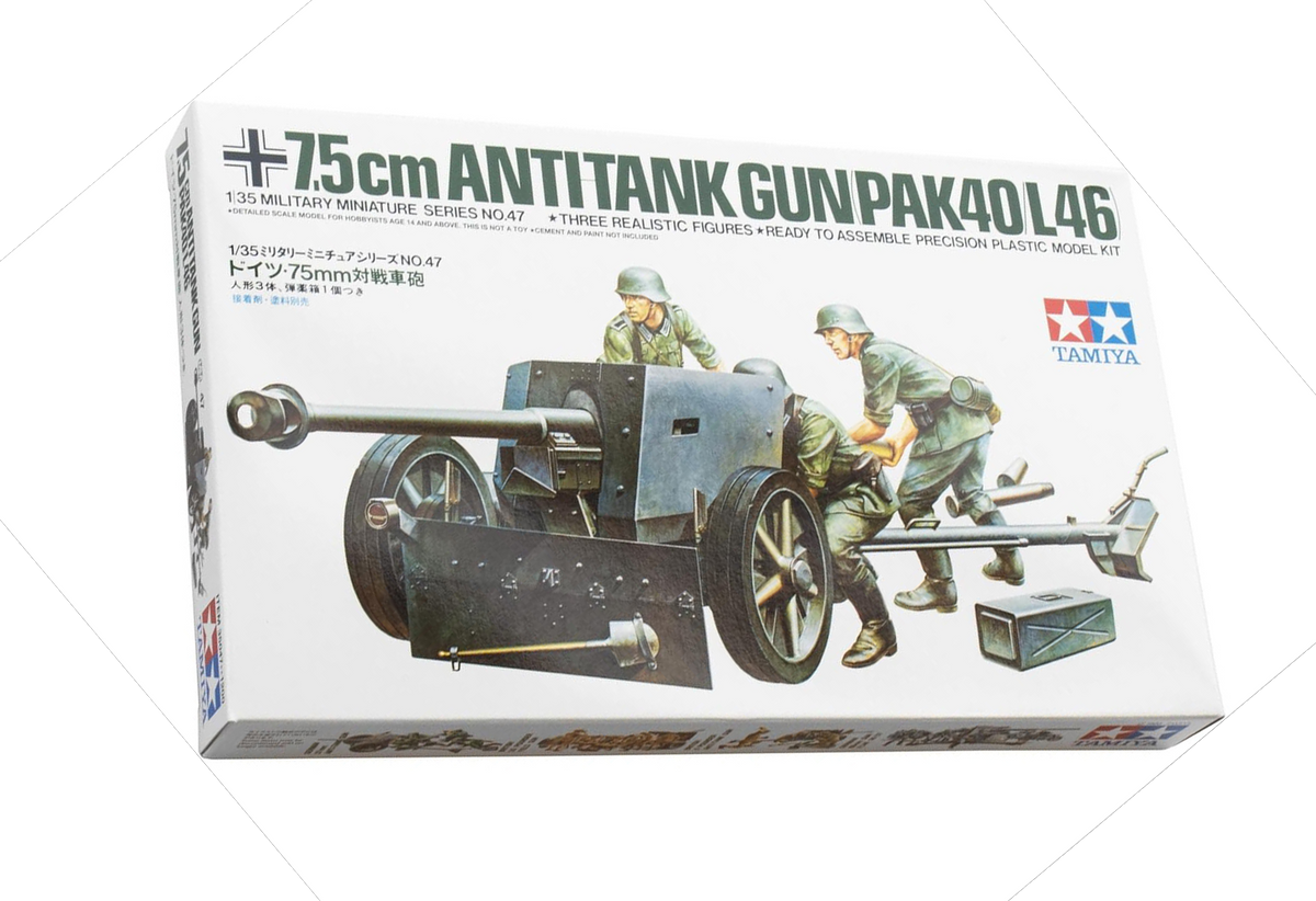 Tamiya 35047 1/35 German 75mm Anti Tank Gun Model Kit — White Rose Hobbies