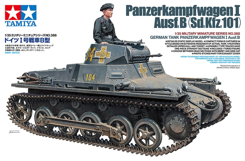 Tamiya 35388 1/35 German Panzerkampfwagen I Ausf.B Model Tank Kit ...