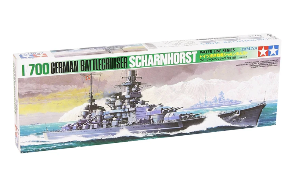 Tamiya 77518 1/700 German Scharnhorst Battleship Model Kit — White Rose ...