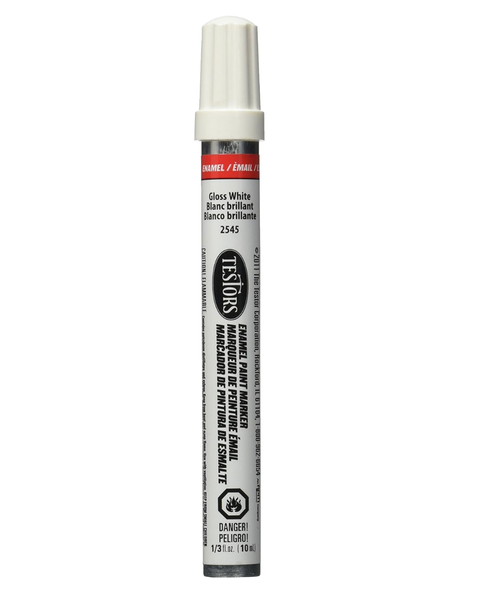 Testors 2545 Bulk Enamel Paint Marker, Gloss White — White Rose Hobbies