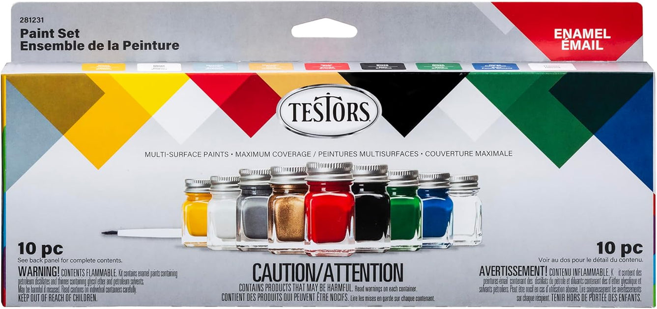 Testors 281231 Assorted Enamel 10 Paint Set — White Rose Hobbies