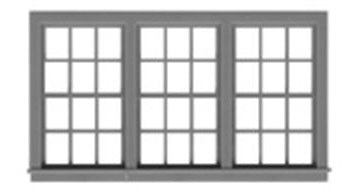 Tichy Train Group 8161 HO Scale 6/6 Double Hung Triple Unit Window (3 ...