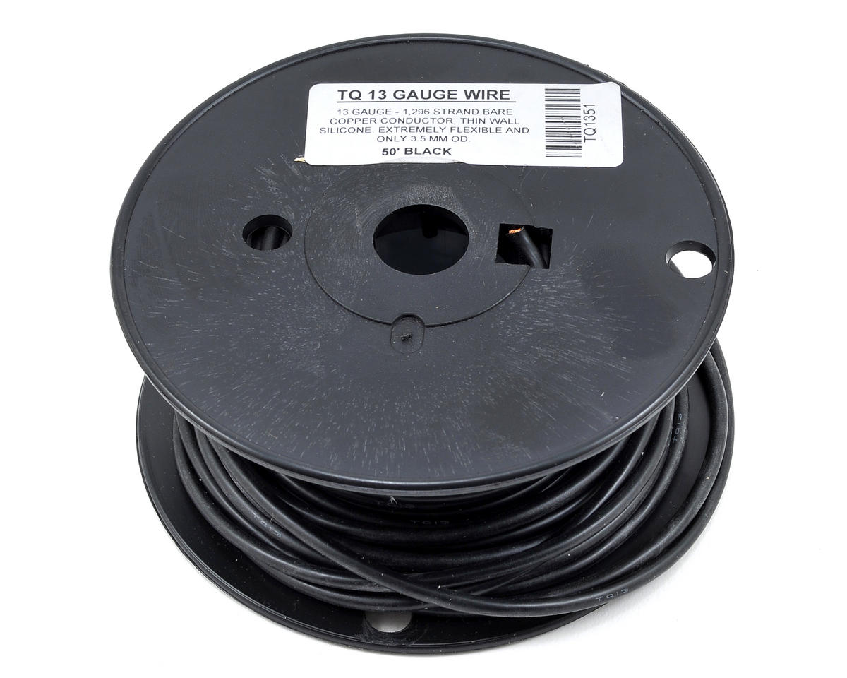 TQ Wire 1351 TQ13 13 Gauge Wire - Black (50') — White Rose Hobbies