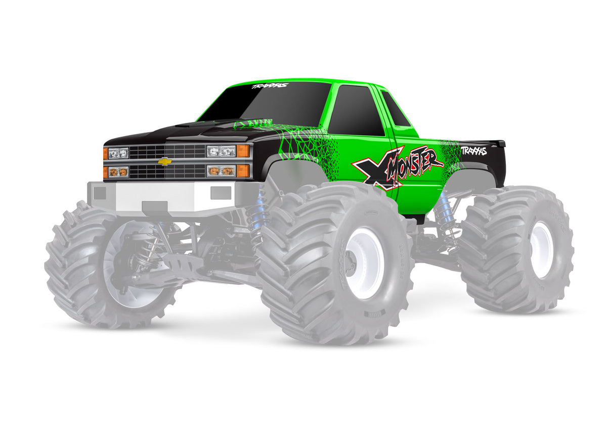 Traxxas 7697 Green X-Maxx MT Chevy X Monster Painted Clipless Body ...
