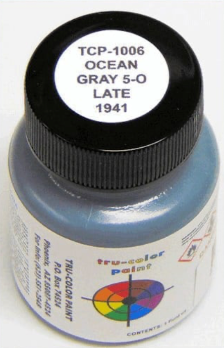 Tru-Color 1006 5-O Ocean Gray Late 1941 1oz Acrylic Model Paint — White ...
