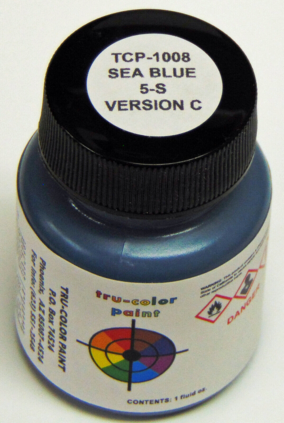 Tru-Color 1008 5-S Sea Blue Version C 1oz Acrylic Model Paint — White ...