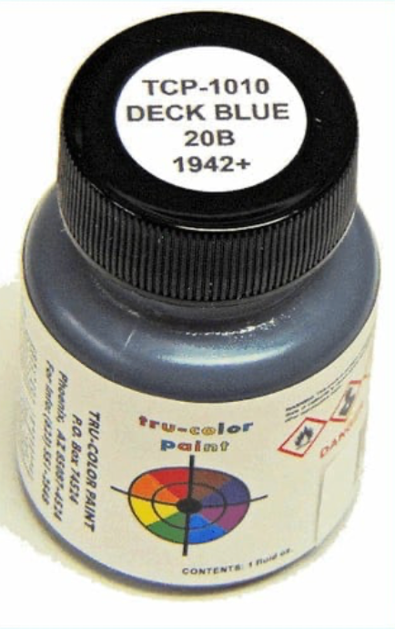 Tru-Color 1010 Deck Blue 20B 1942-1946 1oz Acrylic Model Paint — White ...