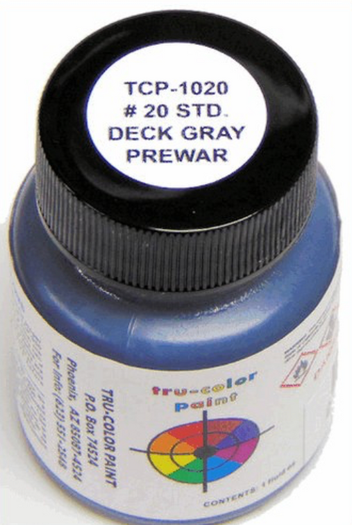 Tru-Color 1020 #20 Standard Deck Gray 1939 1oz Acrylic Model Paint ...