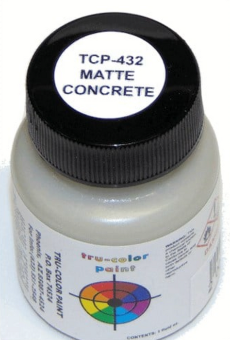 Tru-Color 432 Matte Concrete 1 oz. Acrylic Model Paint — White Rose Hobbies