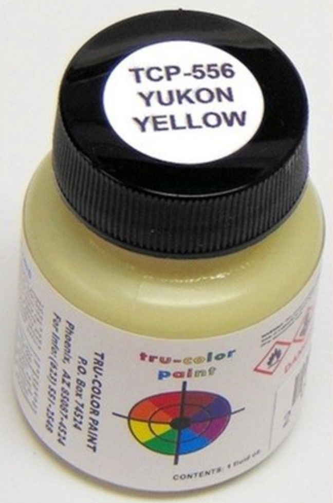 Tru-Color 556 Yukon Yellow 1 oz. Acrylic Model Paint — White Rose Hobbies