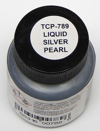 Tru-Color 789 Liquid Silver Pearl 1 oz. Acrylic Model Paint — White Rose Hobbies