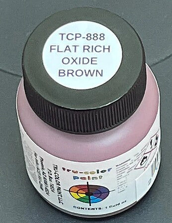 Tru-Color 888 Brushable Flat Rich Oxide Brown 1 oz. Acrylic Model Pain ...