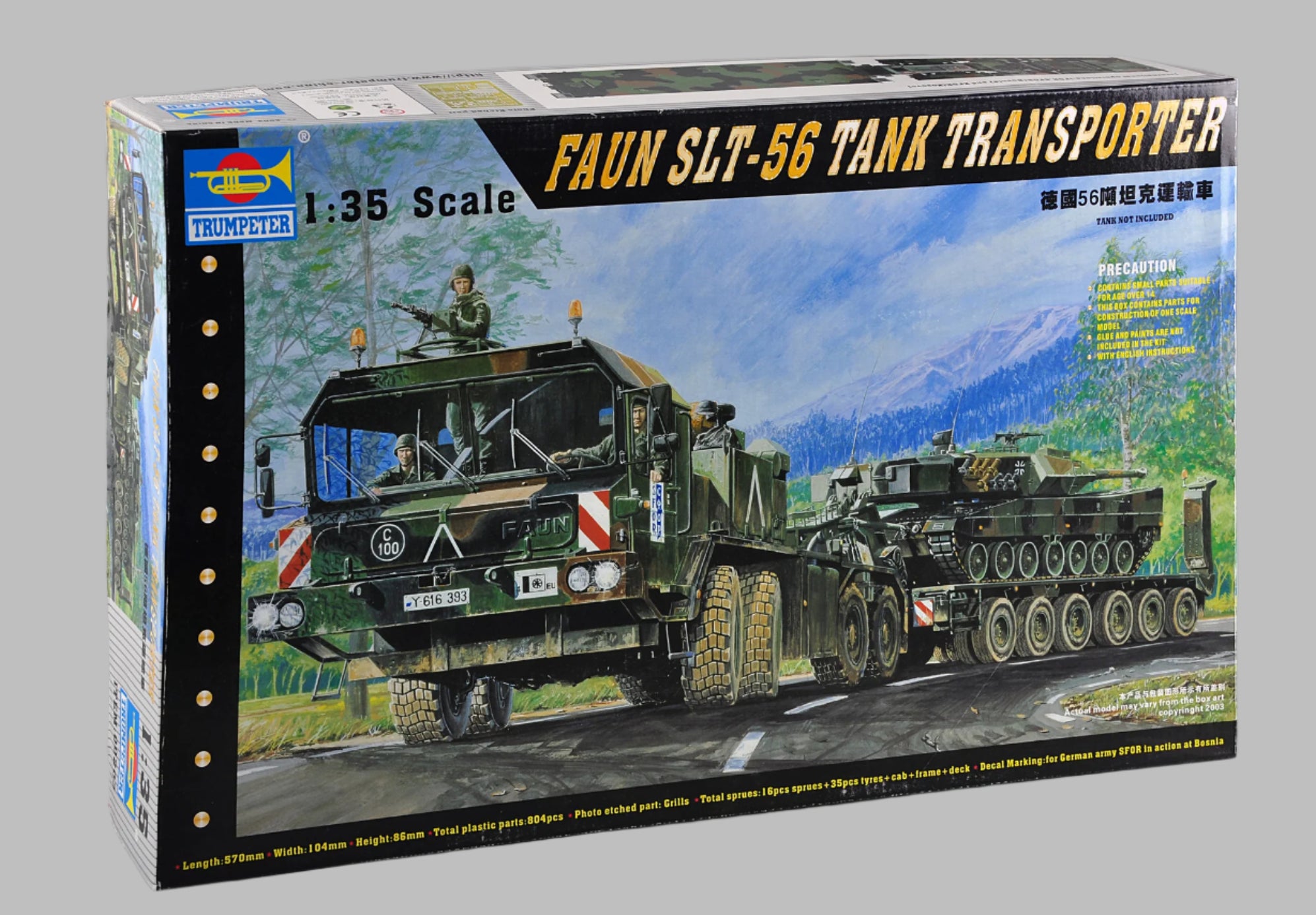 Trumpeter Scale Models 203 1/35 Faun Elefant SLT-56 Tank Transporter M ...
