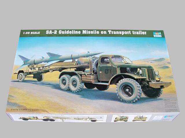 Trumpeter Scale Models 204 1/35 SA-2 Guidelie Missile on Transport Tra ...