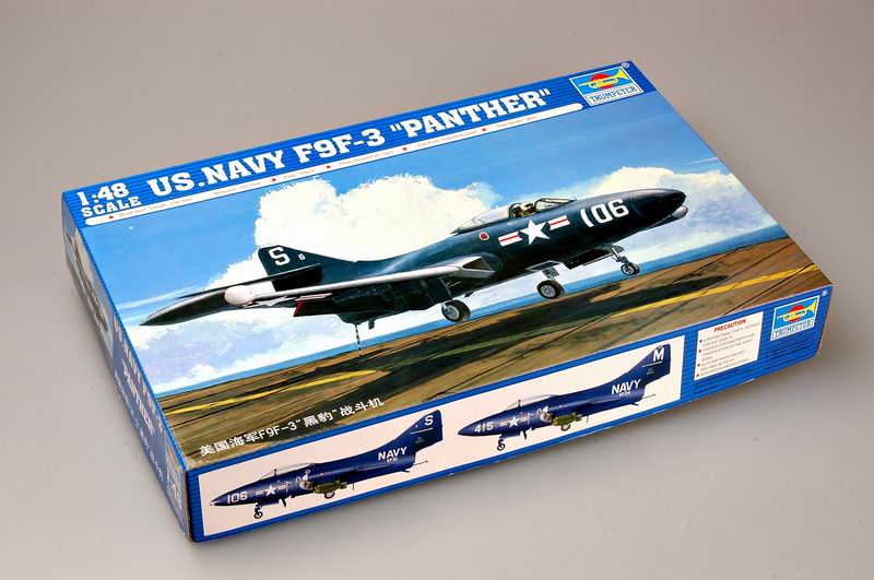 Trumpeter Scale Models 2834 1/48 USN F9F-3 Panther Fighter Model Kit ...