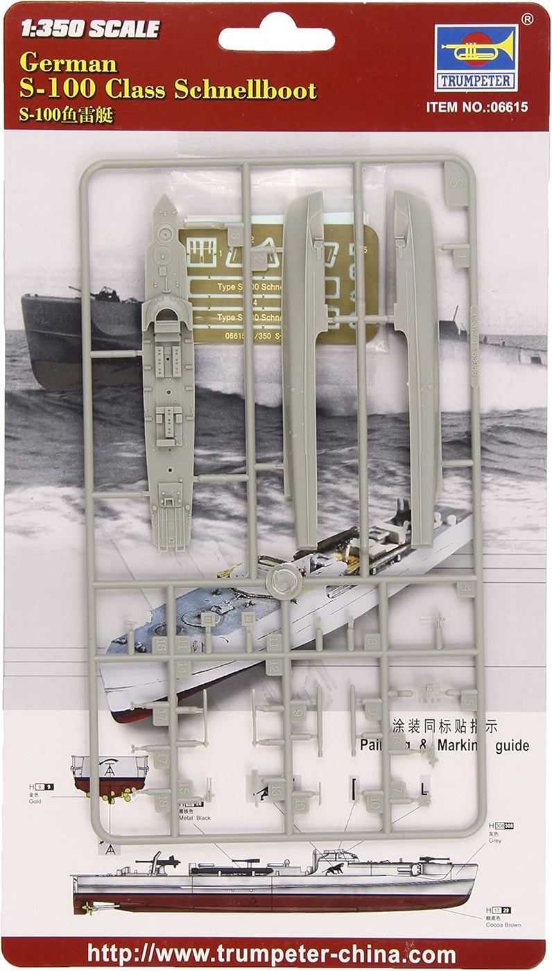 Trumpeter Scale Models 6615 1/350 German S-100 Class Schnellboot Model ...