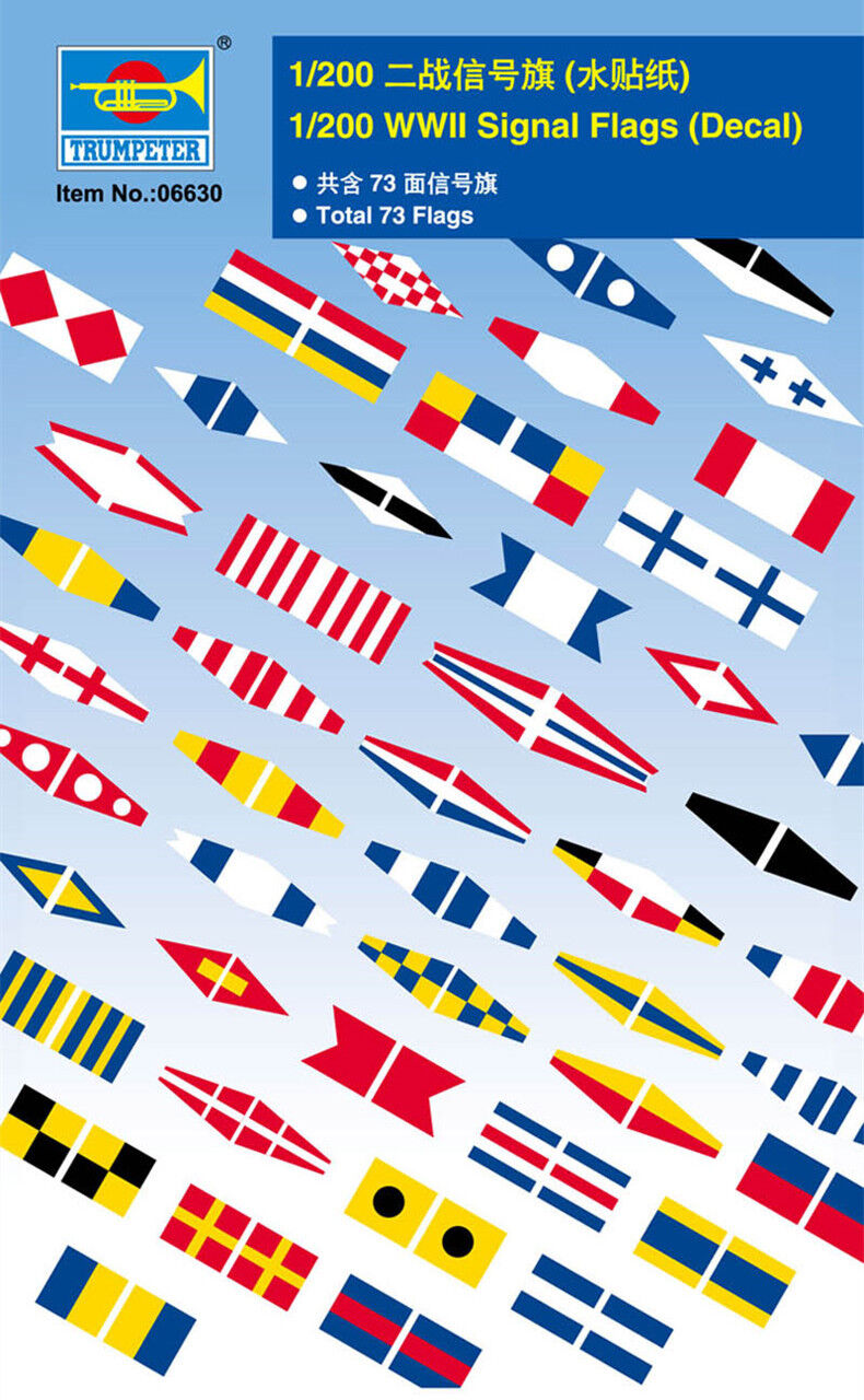 Trumpeter Scale Models 6630 1/200 US Signal Flags Decal Set — White ...
