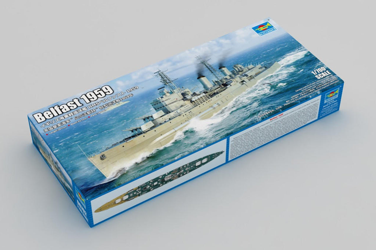 Trumpeter Scale Models 6702 1/700 HMS Belfast Light Cruiser 1959 Model ...