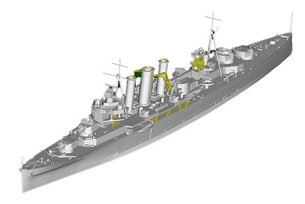 Trumpeter Scale Models 6735 1/700 HMS Kent British Heavy Cruiser Model ...