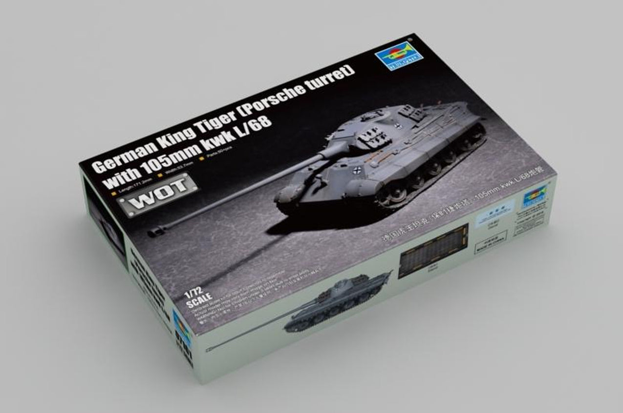 Trumpeter Scale Models 7161 1/72 German King Tiger with 105mm KWK L/68 ...