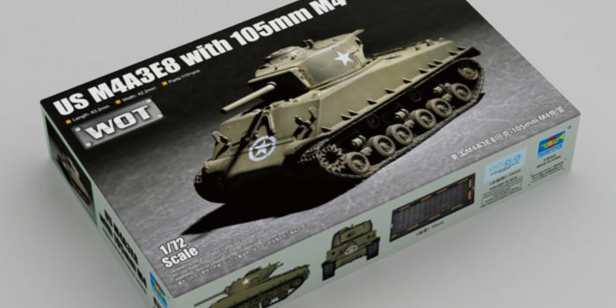 Trumpeter Scale Models 7168 1/72 US M4A3E8 105mm M4 Tank Model Kit ...