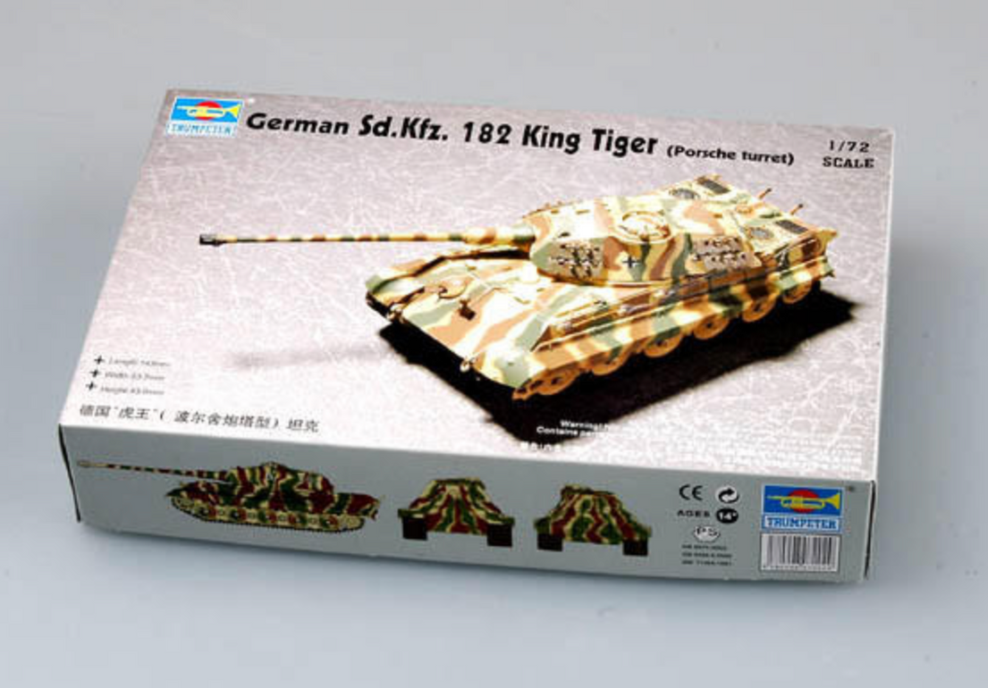 Trumpeter Scale Models 7202 1/72 King Tiger Porsche Turret Model Tank ...