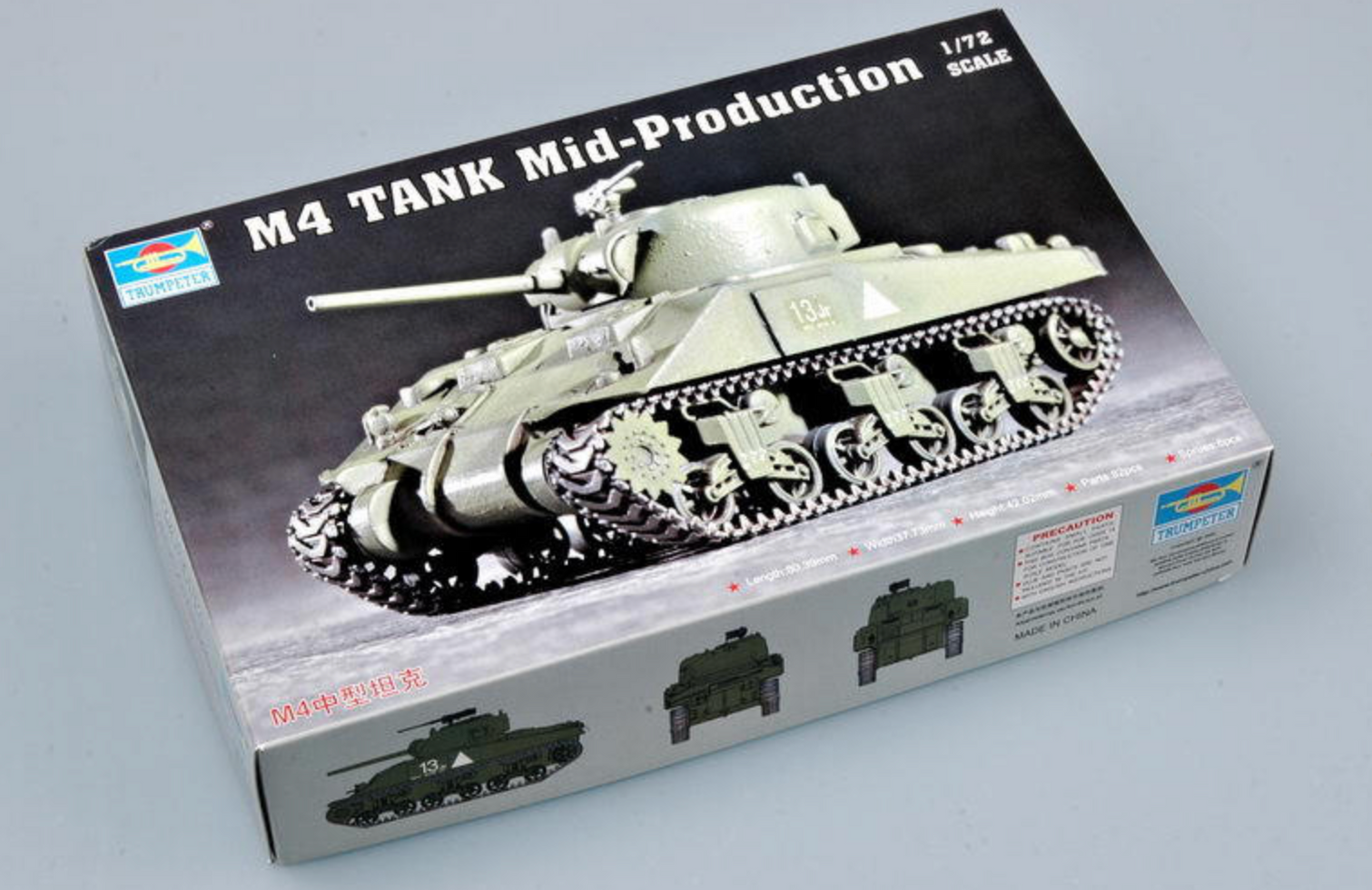 Trumpeter Scale Models 7223 1/72 US M4 Sherman Tank Model Kit — White ...