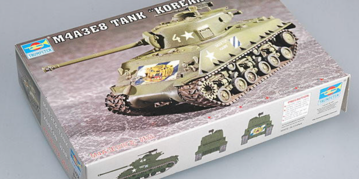 Trumpeter Scale Models 7229 1/72 M4A3E8 Tank Model Kit — White Rose Hobbies