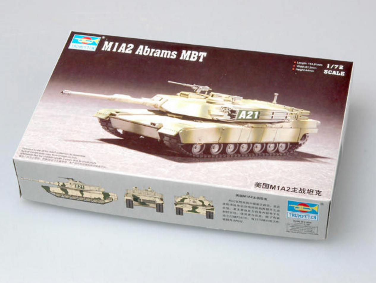 Trumpeter Scale Models 7279 1/72 M1A2 Abrams MBT Model Kit — White Rose ...