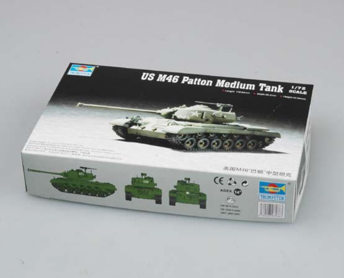 Trumpeter Scale Models 7288 1/72 US M46 Patton Medium Tank Model Kit ...