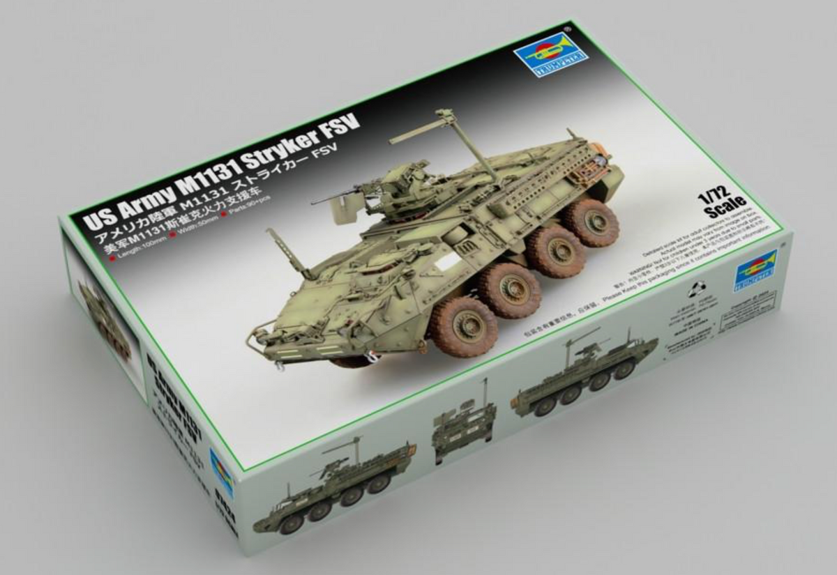 Trumpeter Scale Models 7424 1/72 M1131 Stryker FSV Model Kit — White ...