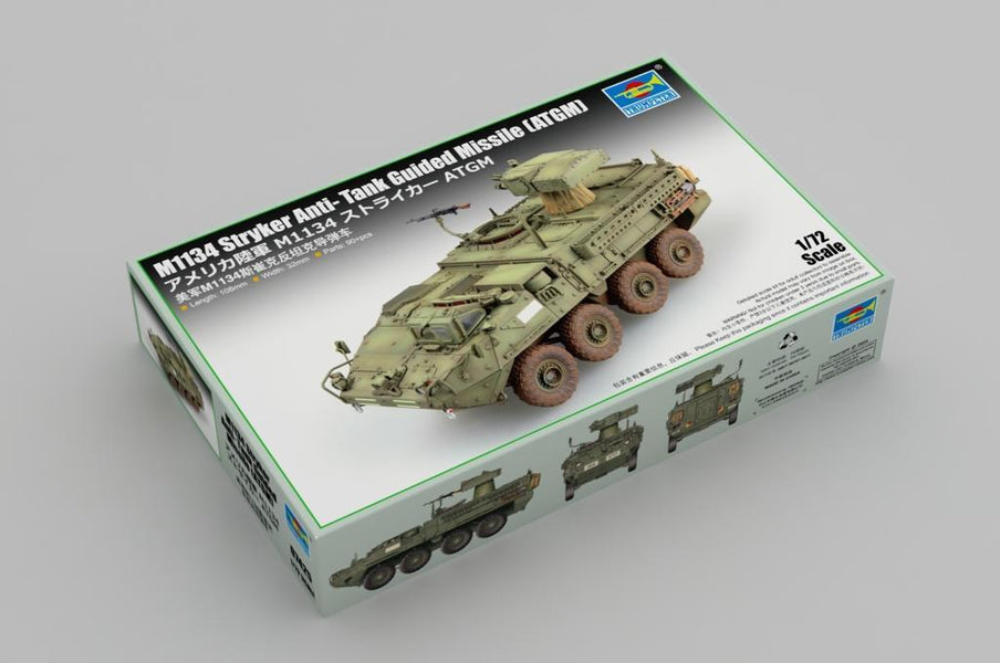 Trumpeter Scale Models 7425 1/72 M1134 Stryker AFV Model Kit — White ...